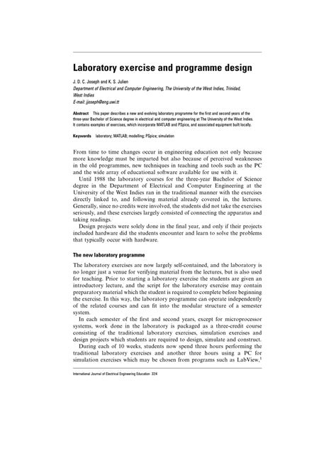 Pdf Laboratory Exercise And Programme Design