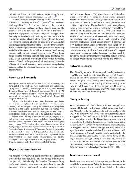 Addition Of Isolated Wrist Extensor Eccentric Exercise Performance Health
