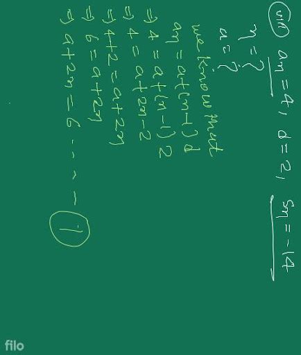 Vi Given A 2 D 8 Sn 90 Find N And An Vii Given A 8 An 62 Sn 21
