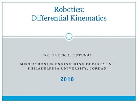 PDF Robotics Differential Kinematics Philadelphia University Inverse Differential