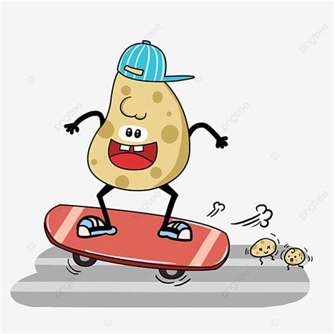 청과류 의인 감자 일러스트 군 스 케 이 트 보드 청과류 의인 카통 귀엽다 감자 군 슬라이더 Png 일러스트 및 Psd 이미지 무료 다운로드 Pngtree