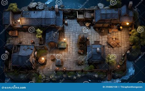 Top Down Fantasy Rpg Map Stock Photo Image Of Darkness 294882108