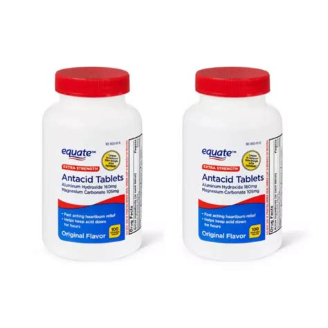 Equate Extra Strength Antacid Upset Chewable Tablets 160mg 100 Count 2 Pack Eur 9 62 Picclick Fr
