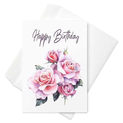 Happy Birthday Roses Greeting Card Art Of Greeting Cards