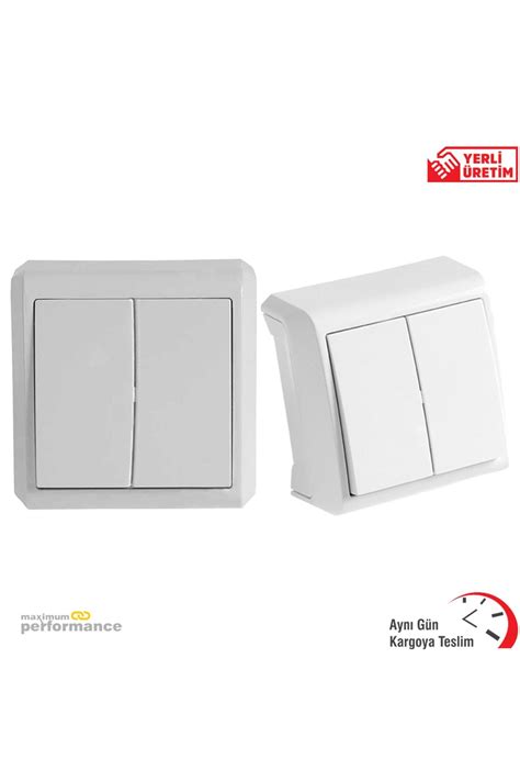 Vİko Vera Surface Mounted Commutator Double Switch White Trendyol