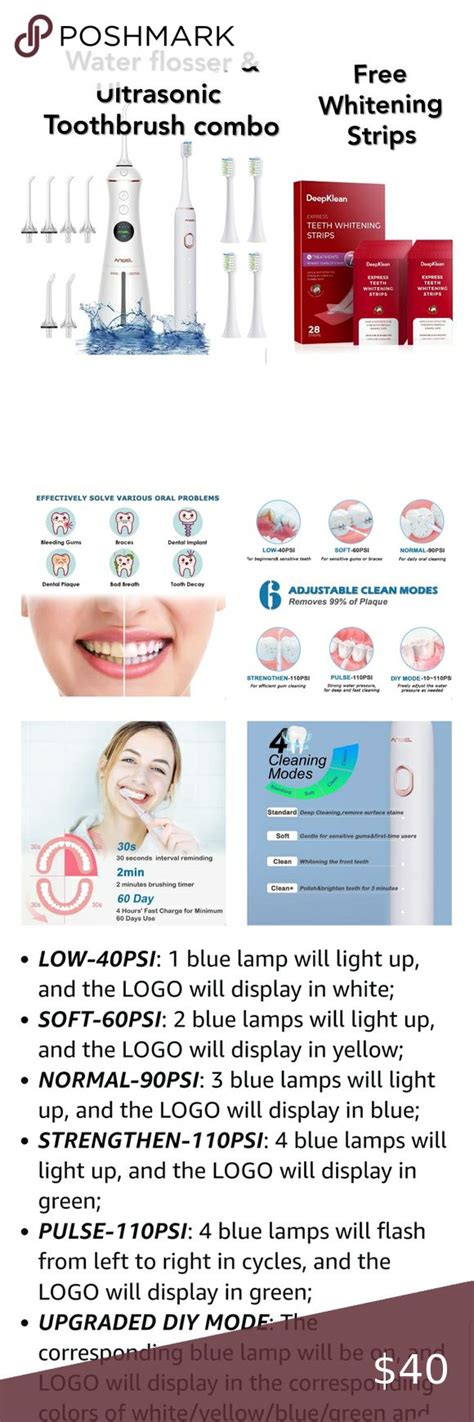 Water Flosser And Ultrasonic Electric Toothbrush Combo 300ml Cordless Flosser Water Flosser