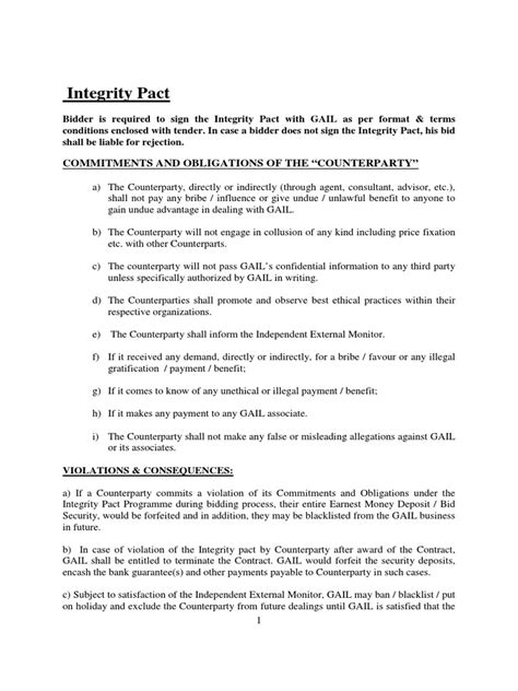 Integrity Pact Pdf Political Corruption Guarantee