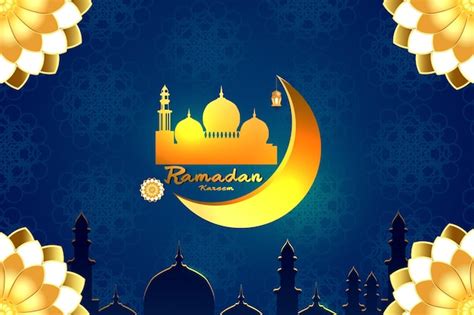 라마단 카림 세련된 이슬람 배경 프리미엄 벡터