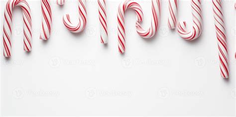 Candy Canes Of Varying Lengths Form A Zig Zag Pattern Across The Top