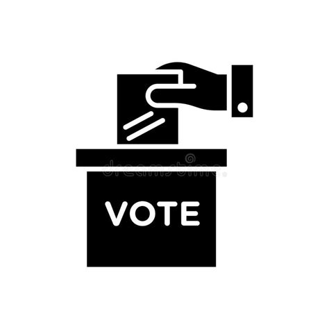 Ballot Icon Set Democracy Election Vote Box Vector Symbol Voter Hand Sign Stock Illustration