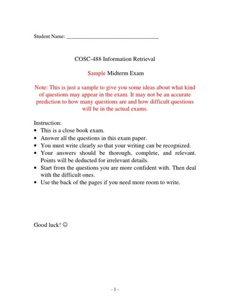 Sample Midterm Pdf Information Retrieval Concept