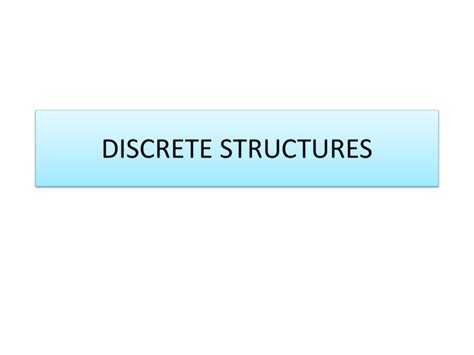 Discrete Structures