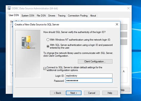Connecting To Ms Sql Server Through Odbc From Windows Exploratory Community