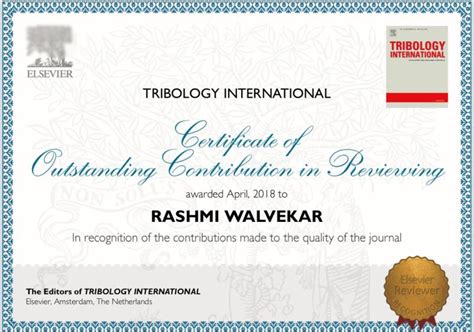 Dr Rashmi Walvekar Ceng Micheme On Linkedin Thank You😀 Tribology