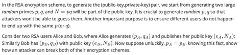 Solved In ﻿the Rsa Encryption Scheme To ﻿generate The