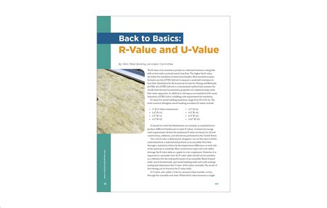 Back To Basics R Value And U Value Insulation Outlook Magazine