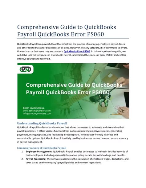 PPT Comprehensive Guide To QuickBooks Payroll QuickBooks Error PS PowerPoint Presentation