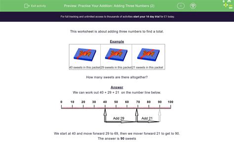 Practise Your Addition Adding Three Numbers Worksheet EdPlace
