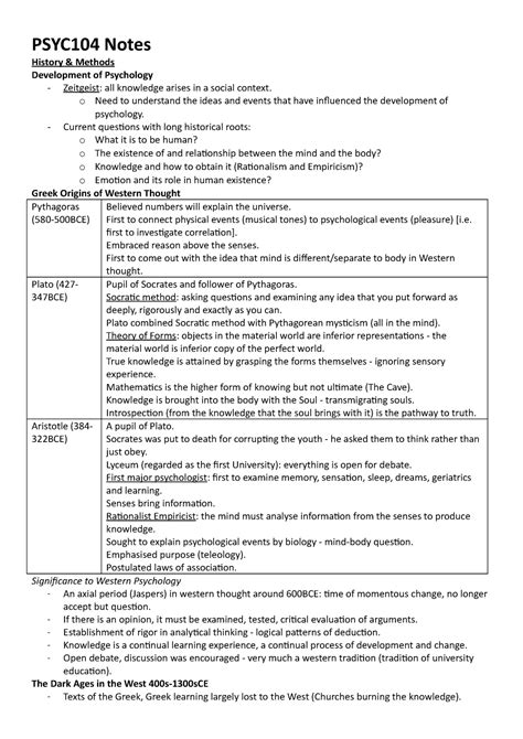 Psyc104 Notes Lectures And Tutes All Year Round Psyc104 Notes