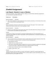 Lab Report Newton S Laws Of Motion Explained Course Hero