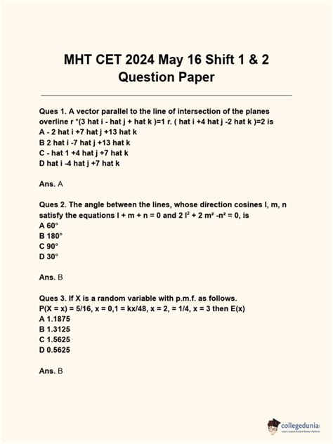 Mht Cet 2024 May 16 Shift 1 2 Question Paper Pcm Pdf Teaching