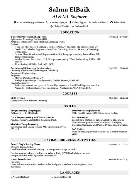 Salma Elbaik Resume 08 05 2023 12 15 45 Pdf