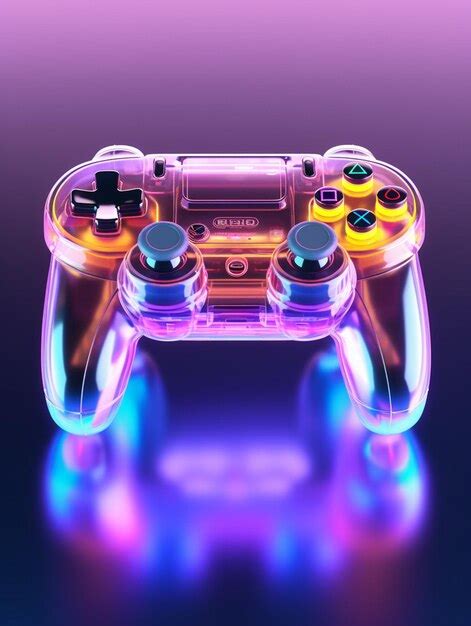 A Close Up Of A Game Controller With A Glowing Back Generative Ai Premium Ai Generated Image