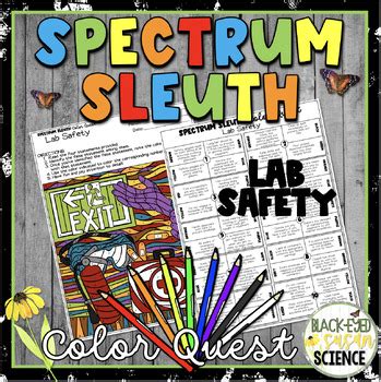 Lab Safety Color By Code Spectrum Sleuth Science Activity TPT