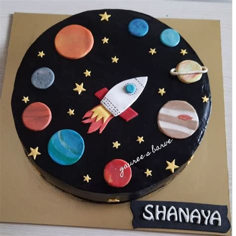 Space Theme Cake For Birthday Celebration
