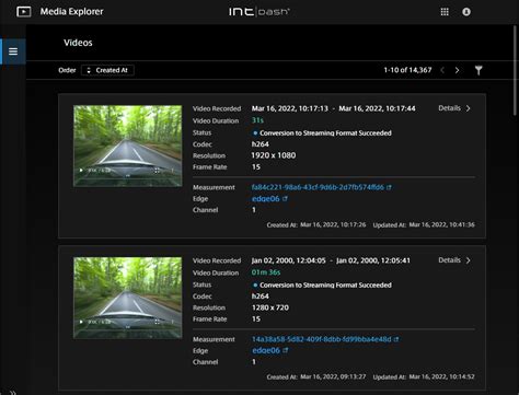 manage video data media explorer — intdash visual m2m user guide