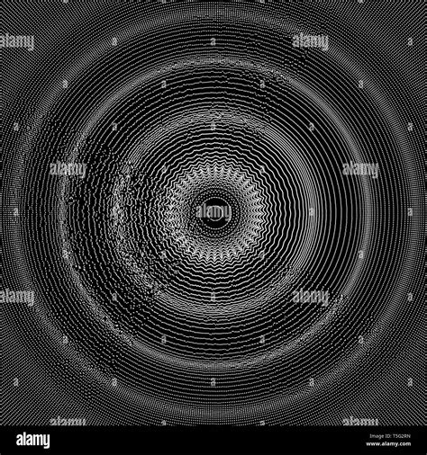 Abstract Circular Background With Dynamic Dots Radial Structure For Science Or Technology