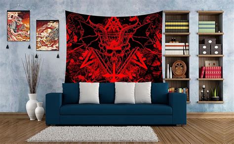 Color Duty Hell Devil Tapestry Wall Hanging 80x60in Evil