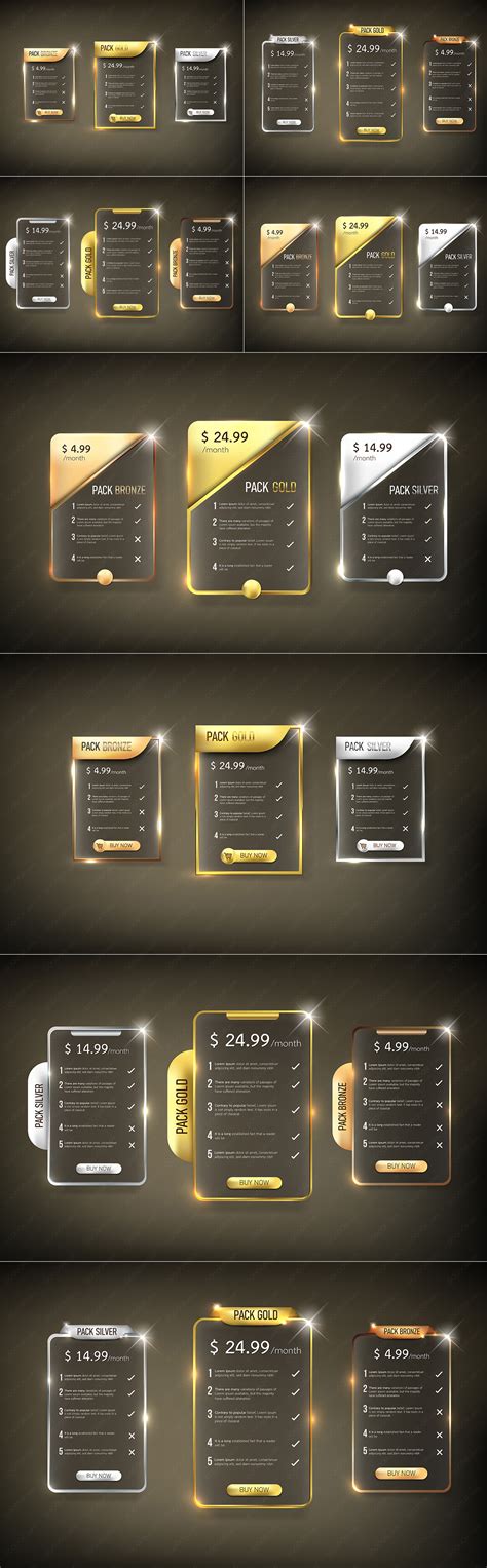 4套金色银色VIP会员价格标签矢量素材 VOL 01