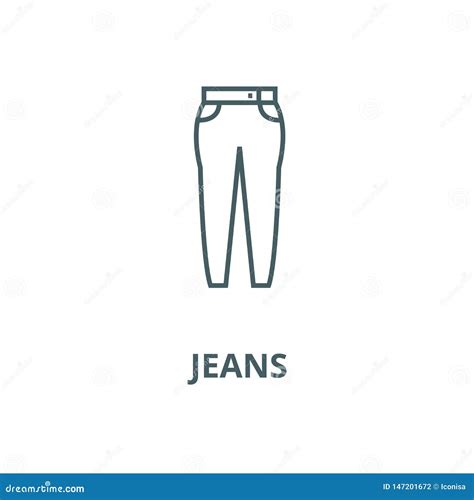 Jeans Vector Line Icon Linear Concept Outline Sign Symbol Stock