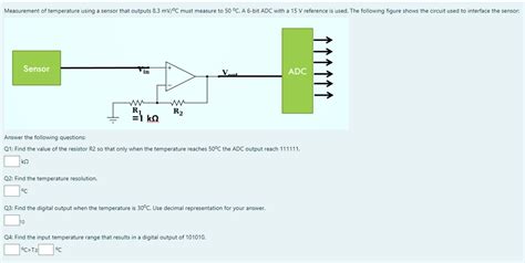 Solved Measurement Of Temperature Using A Sensor That