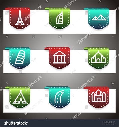 Color Vector Icons Set Vector Navigation Stock Vector Royalty Free 63795934 Shutterstock