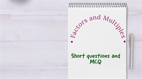 Multiple Choice Questions On Factors And Multiples PDF Included Multiple Choice Questions