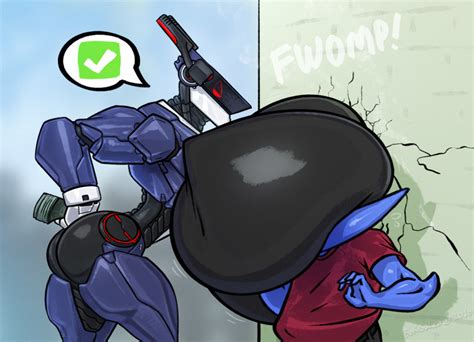 Rule 34 1boy 1girls Alien Anthro Ass Big Breasts Black Body Blue Body