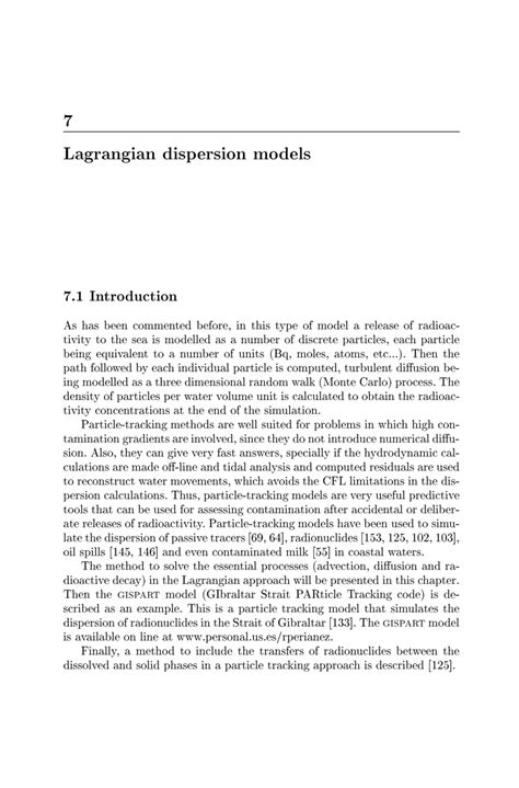 Pdf Lagrangian Dispersion Models