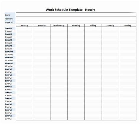 Week Work Schedule Template Best Of Excel Hourly Schedule Template Week Schedule Daily Schedule