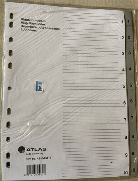 File Divider A Plastic Divider With Numbers The Babe Box