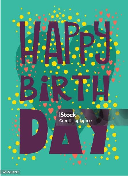 생일 축하 카드 재미있는 이벤트 벡터 삽화 파티 초대장 엽서 디자인 빈티지 요소 색종이 장식 장식 배너입니다 생일에 대한 스톡