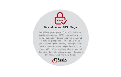 Security Tip Brand Your MFA Page IT Radix NJ