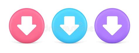 Arrow Down Button Keyboard Navigation Pointer Cyberspace Downloading