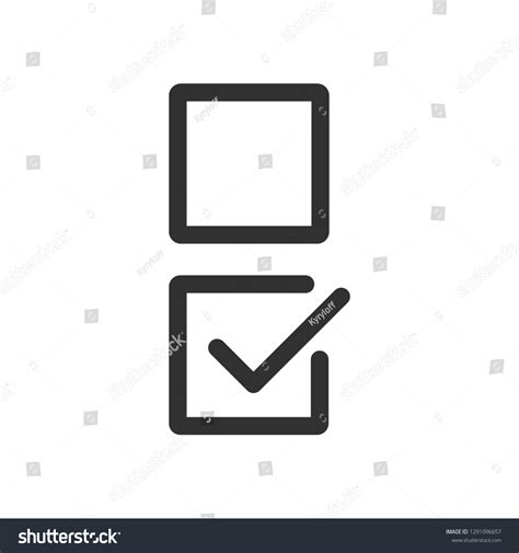 checkbox set blank checked checkbox line stock vector royalty free