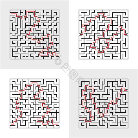 一组迷宫孩子们的游戏儿童拼图迷宫难题平的图片 包图网企业站