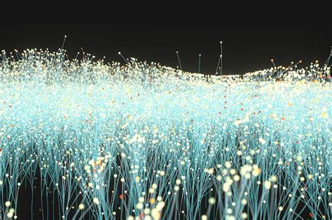 Premium Photo Glowing Particles And Linessparkling Particles3d Rendering