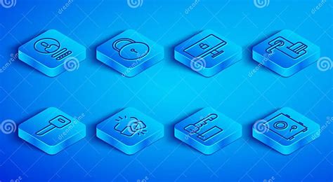 Set Line Create Account Screen Lock On Computer Monitor Broken Cracked Lock Marked Key