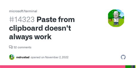 Paste From Clipboard Doesnt Always Work · Issue 14323 · Microsoft