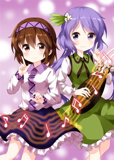 Ruu Tksymkw Tsukumo Benben Tsukumo Yatsuhashi Touhou Highres 2girls Beamed Eighth Notes
